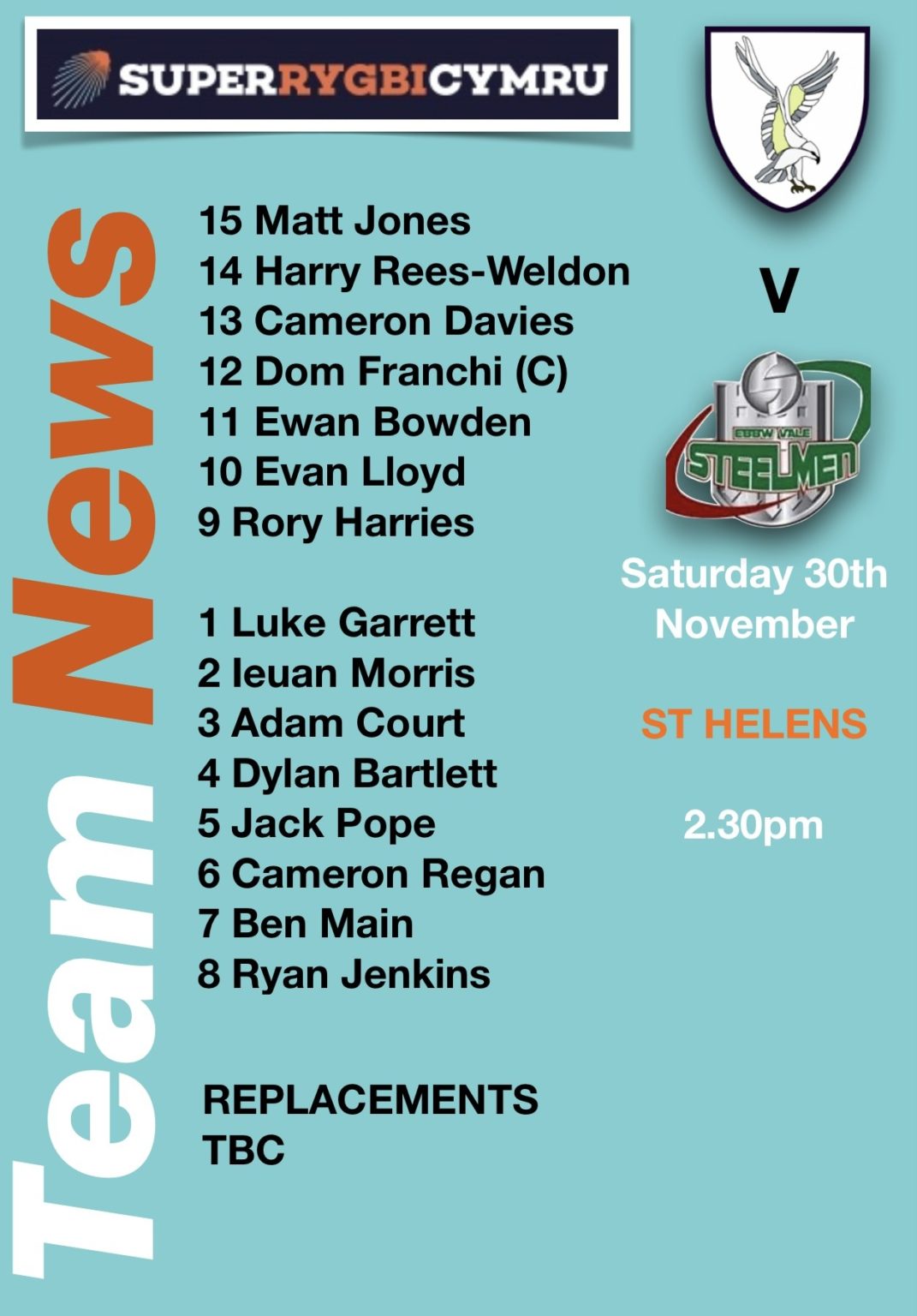 Match Preview – Swansea RFC v Ebbw Vale RFC | EVRFC